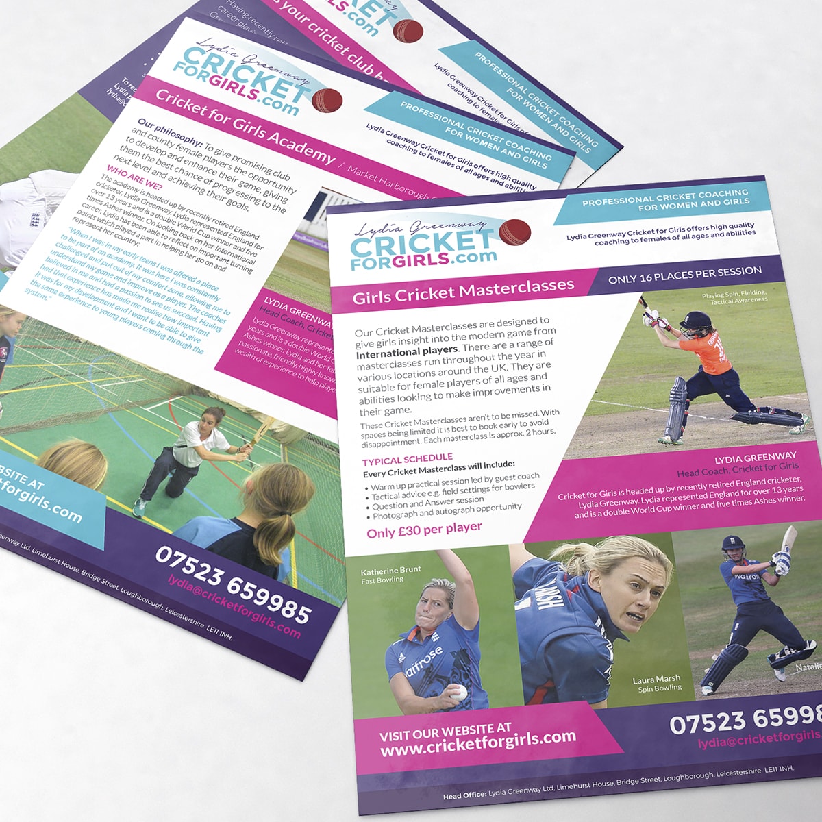 Cricket For Girls 2017 leaflets - Blackberry Design