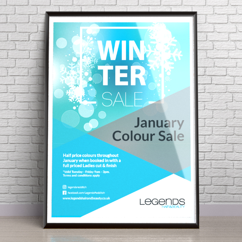 Legends Jan Sale Poster | Portfolio | Blackberry Design